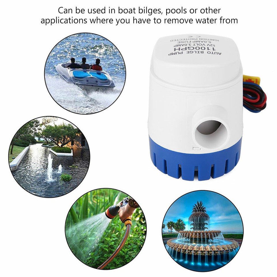 Automatic Submersible Boat Bilge Water Pump With Auto Float Switch(12V ...