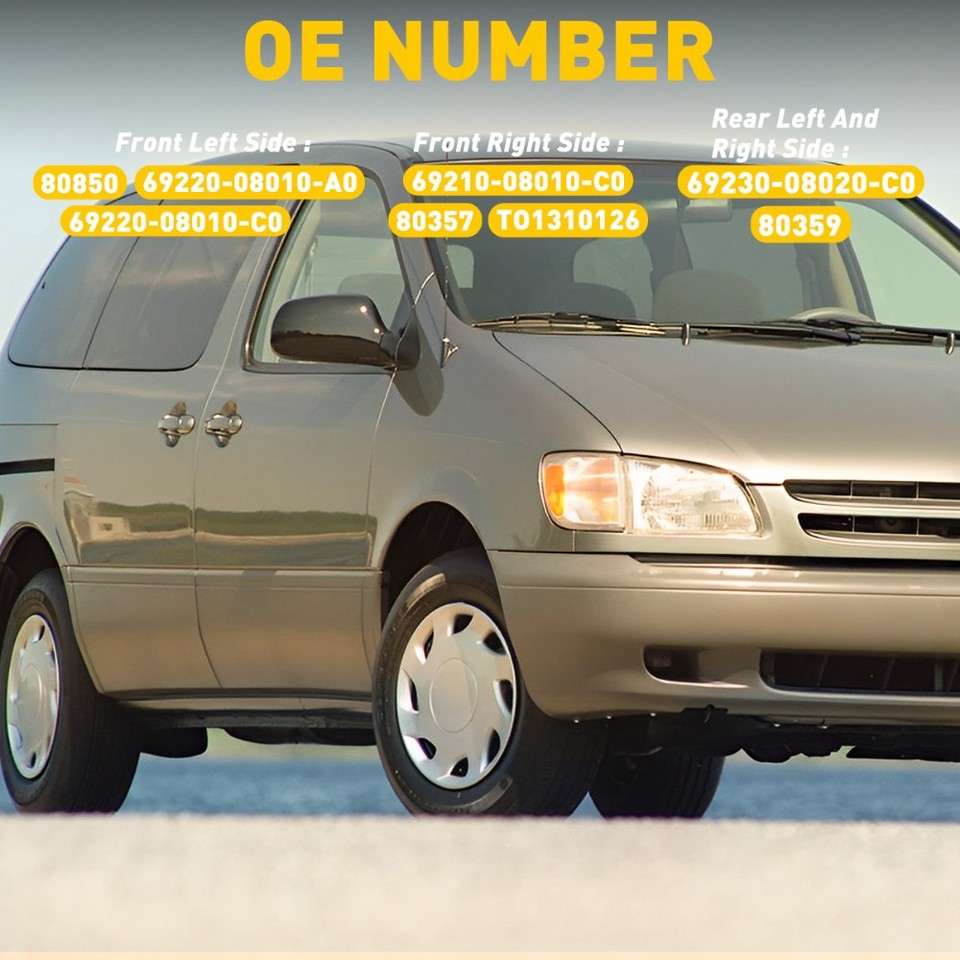 8x Outside Exterior Door Handles for 1998-03 Toyota Sienna Front Rear ...