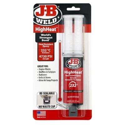 JB Weld High Heat Epoxy Resin Syringe Heat Resistant Multi Purpose Sets ...