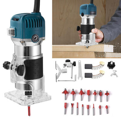 40000RPM 800W 110V Wood Router Tool Compact Trim Router with 15 Wood ...