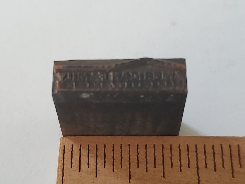 Vtg Wood Copper Letterpress Advertising Printing Press Block Smalls ...