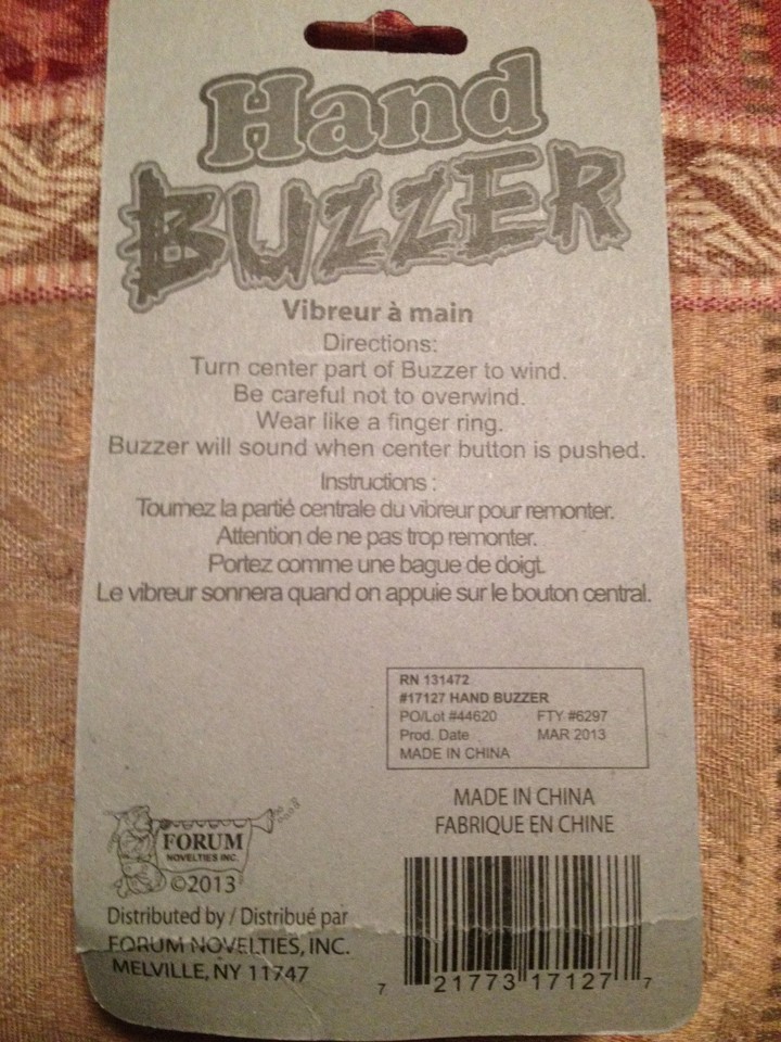 Joy Buzzer Metal Hand Ring - Jokes, Gags - Vibrating Fun That's ...