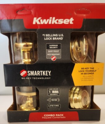 Kwikset Combo Lockset Pack SmartKey Lock Set 991J 3 SMT CP K4 Brass NEW ...