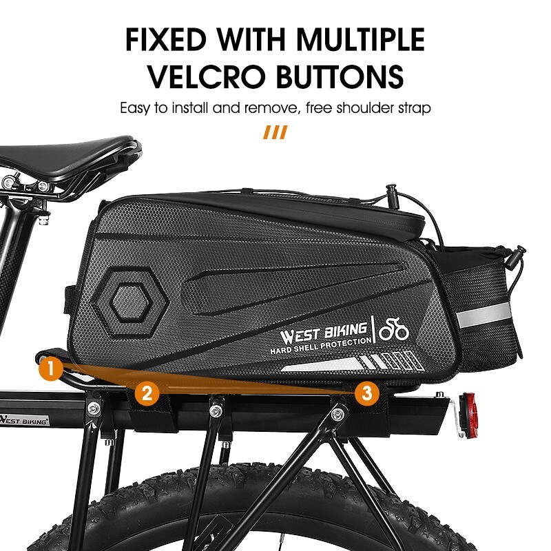 WEST BIKING Bike Rear Seat Pannier Bag Hard Shell Bicycle Trunk Bag ...