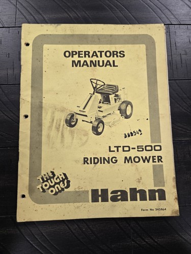 Hahn Gravely LTD-500 30" Riding Mower Lawn Tractor Operating Service ...