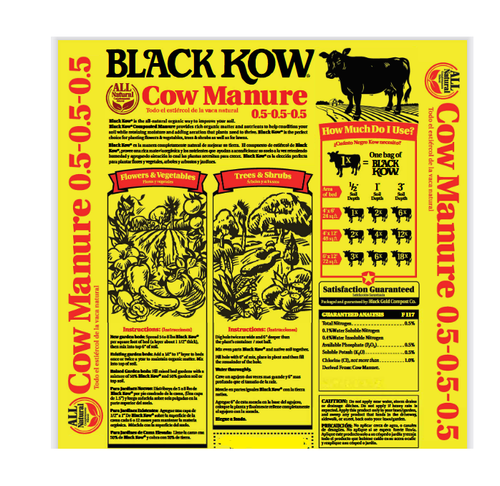Black Kow Composted Cow Manure 0.5-0.5-0.5 (32 lbs) Flowers Gardens ...