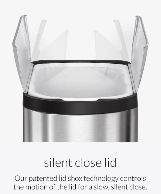 simplehuman 30L trash can butterfly garbage can stainless steel ...