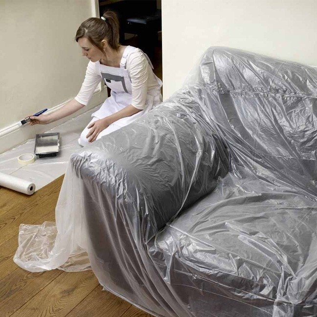 12 x Polythene Dust Sheets Decorating DIY Painting - 12ft x 9ft (3.6mx2 ...