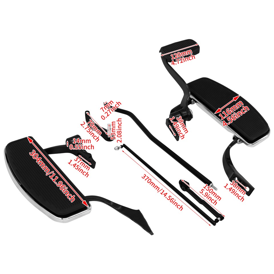 Complete Floorboards Footboards Kit Foot Pedal Fit For Harley Dyna ...