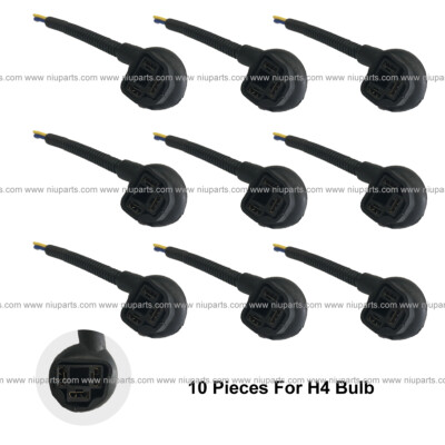 10pcs 3-Prong High Temprature Headlight Socket for H4 Bulb | eBay