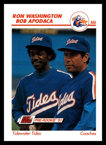1991 Line Drive AAA #575 Ron Washington/Bob Apodaca Tidewater Tides ...