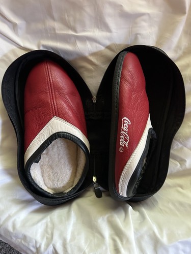 RARE? Coke/Coca-Cola Unisex Leather Slippers with Case, Size 10, Red ...