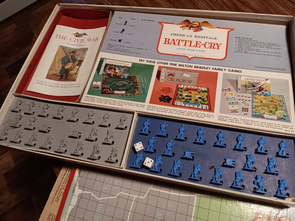 VINTAGE 1961 BATTLE CRY MILTON BRADLEY A CIVIL WAR BOARD GAME AMERICAN ...