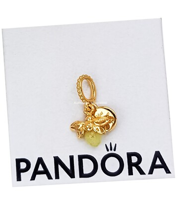 New 100% Authentic PANDORA Gold Glow-in-the-dark Firefly Pendant Charm ...