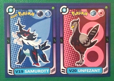 POKEMON POKEDEX Sticker EF #V19-V20 HISUIAN SAMUROTT / SHINY UNFEZANT ...