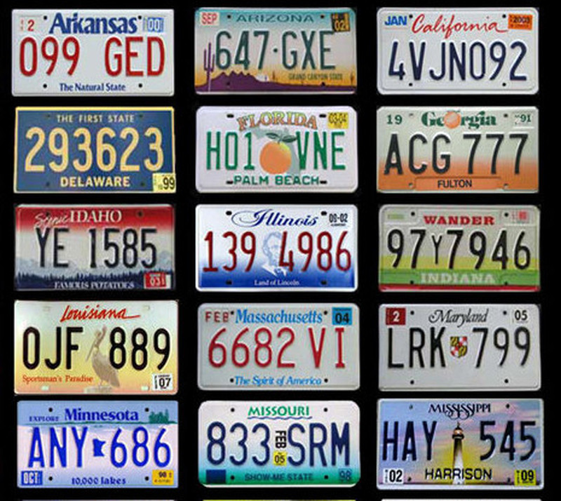 COMPLETE 50 USA LICENSE PLATES SET UNITED STATES NUMBER TAG LOT DECOR ...