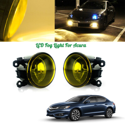 2x 55W Golden Yellow Lens Fog Lamps w/ H11 Bulb For 13-17 Acura ILX TSX ...