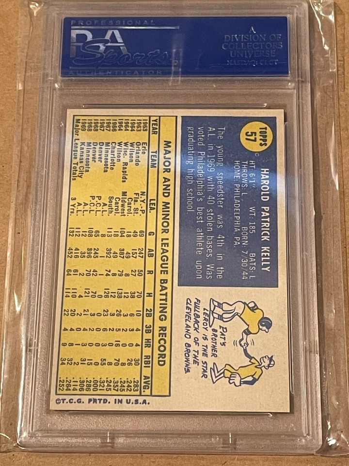 1970 Topps #57 Pat Kelly PSA 8 NM-MT KC Royals | eBay