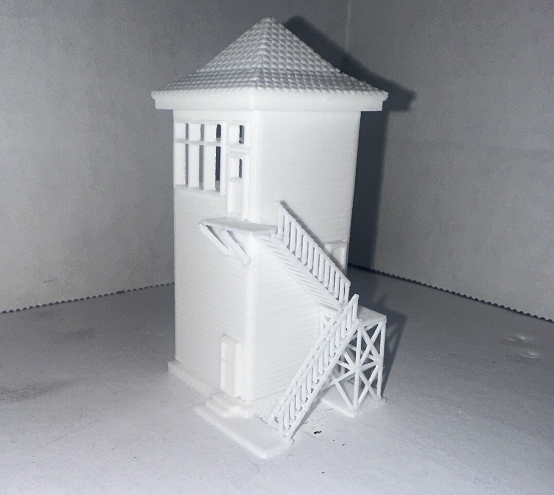 N - Scale Train Signal Tower / Railyard Control Building 1:160 White ...