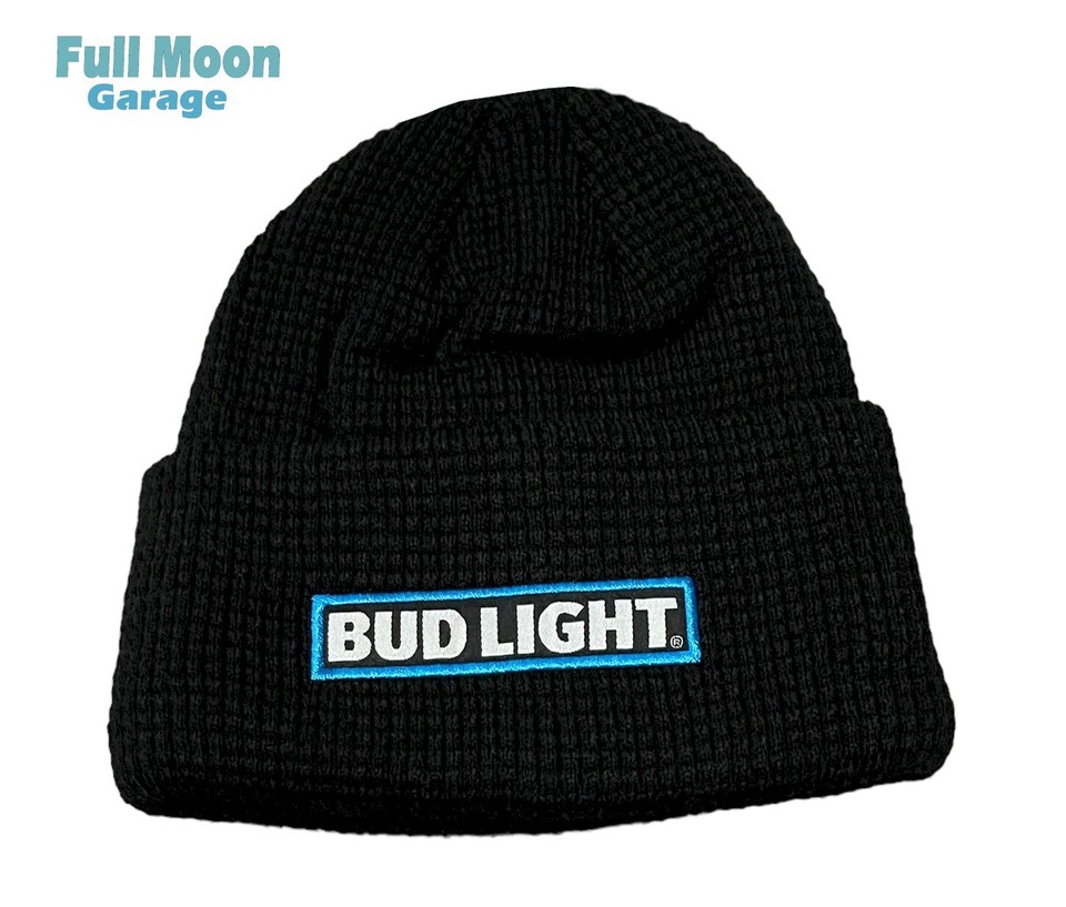 NEW Budweiser Bud Light Patch Beer Classic Vintage Mens Cap Hat Beanie ...