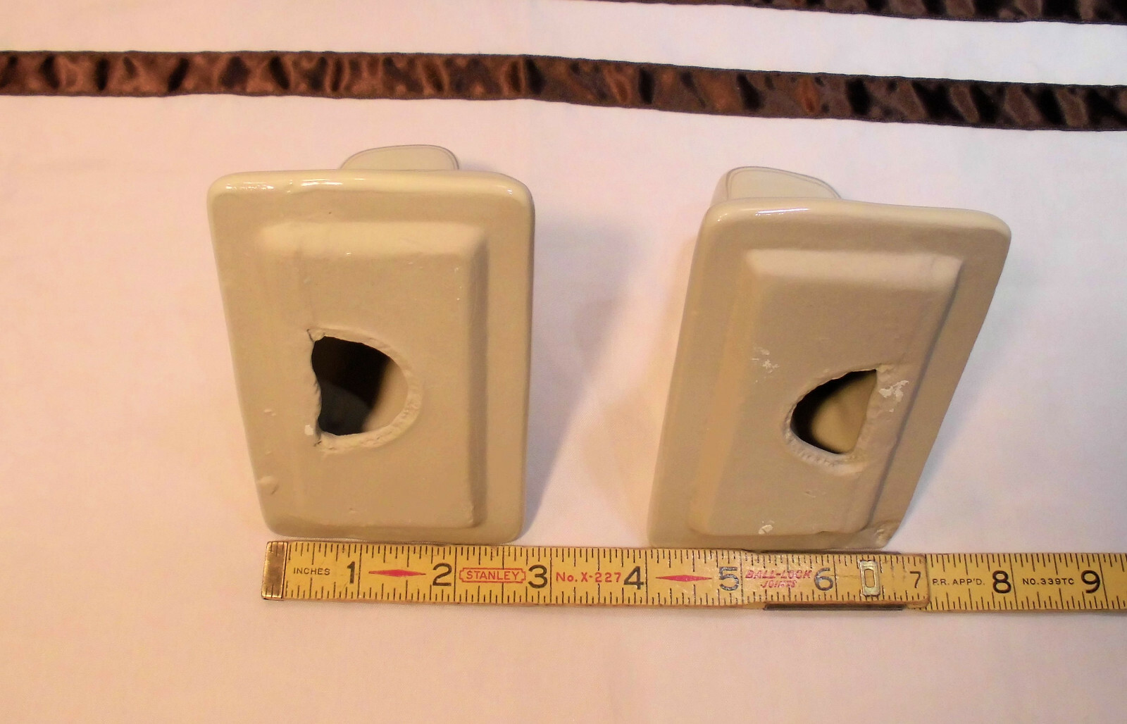 Glossy Almond; Ceramic Towel Bar Bracket-Post Holder + 24" matching ...