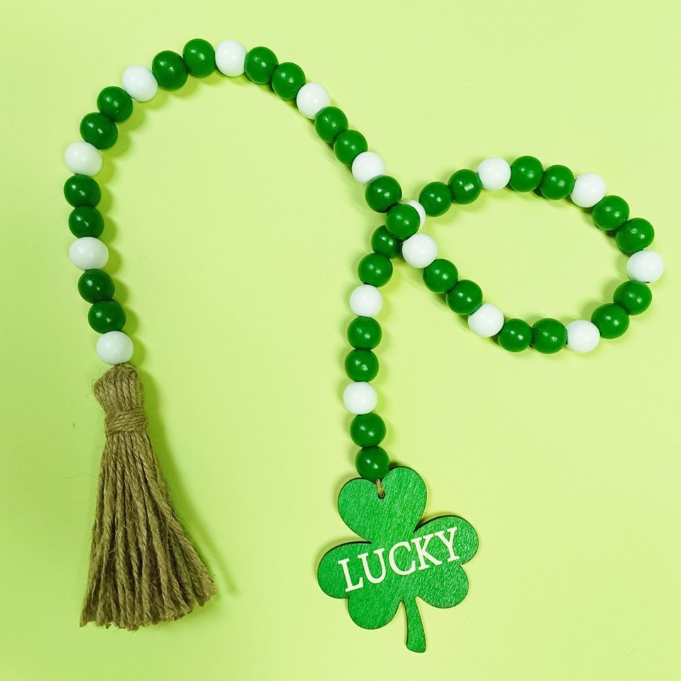 Tassel Bead String Wood Bead Tassel Beads String String St Patrick's ...
