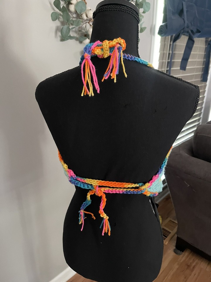 Womens Hand Crocheted Halter top/cover Up | eBay