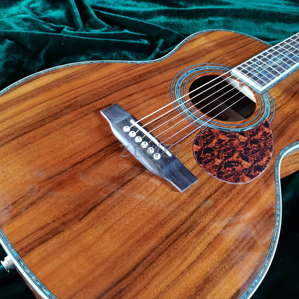 39 Inch All KOA 00045 Acoustic Guitar Gold Hardware Slotted Head Luxury ...