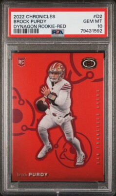 Brock Purdy 2022 Chronicles Dynagon RC Red Prizm PSA 10 Rookie Silver ...