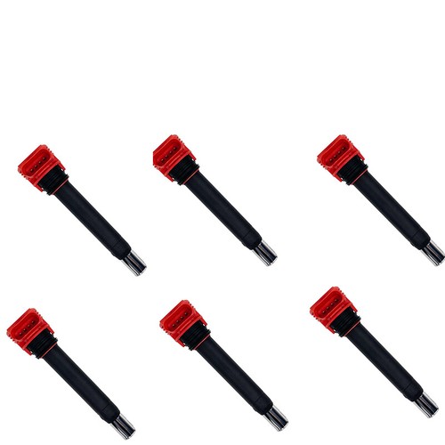 0221604800 6x BOSCH RED IGNITION COIL VW Touareg Audi A4 S5 R8 A8 4.2 ...