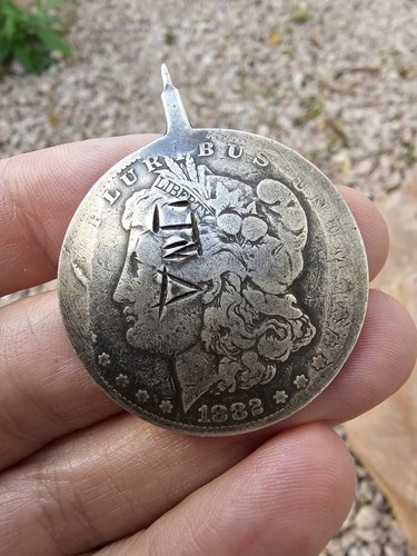 NAVAJO 1880s **MORGAN DOLLAR NAJA** center SQUASH BLOSSOM Native Pawn ...