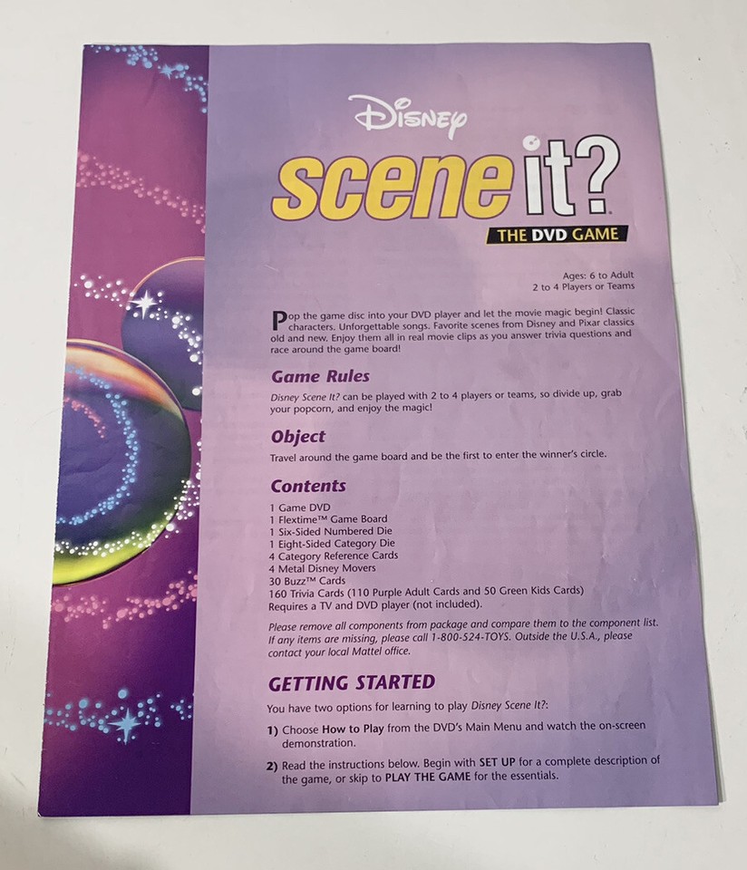 Disney Scene It? DVD Board Game Featuring Disney Characters/2004 ...