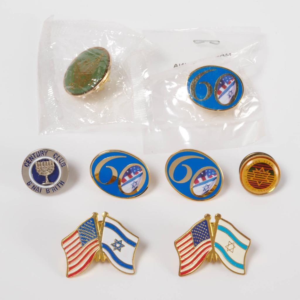 Vintage American Israel Jewish Flag Lapel Pin 8pc Collection Lot .5" to ...