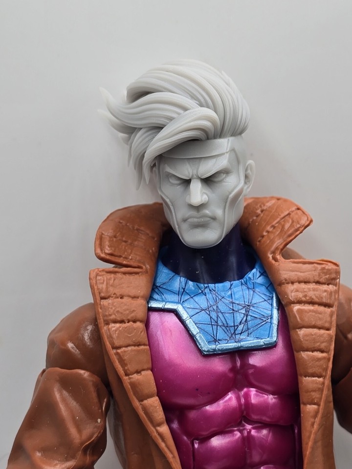 3d Printed X-MEN GAMBIT ANGRY HEAD 1:12 6" Joe Classified/Marvel ...