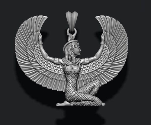 Sterling Silver Egyptian Goddess Isis Necklace, 925 solid sterling ...