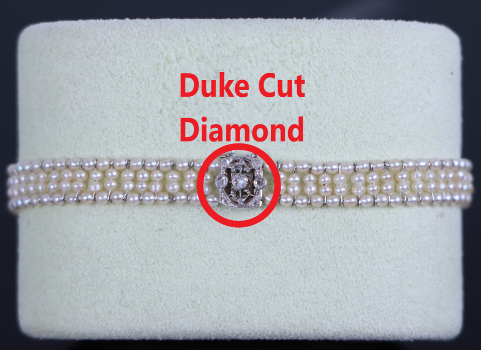 Vintage Art Deco Platinum Duke Cut Diamond Natural Pearl 4 Strand Bead ...