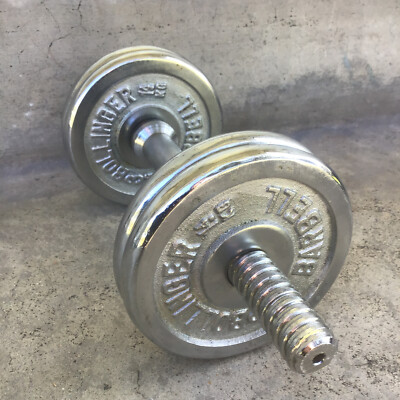 12lb Bollinger Barbell Four 3lb Standard Threaded Weight Plates CHROME ...