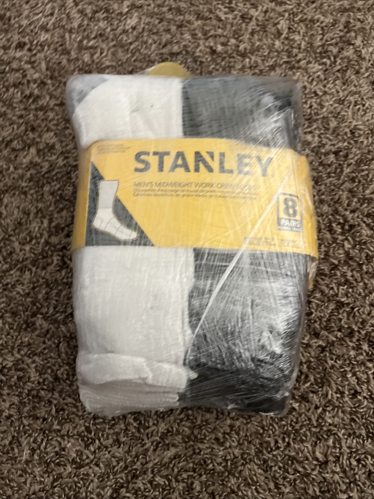 Stanley Men's MidWeight Quarter Socks 8 Pairs Work Socks (Shoe 10-13 ...
