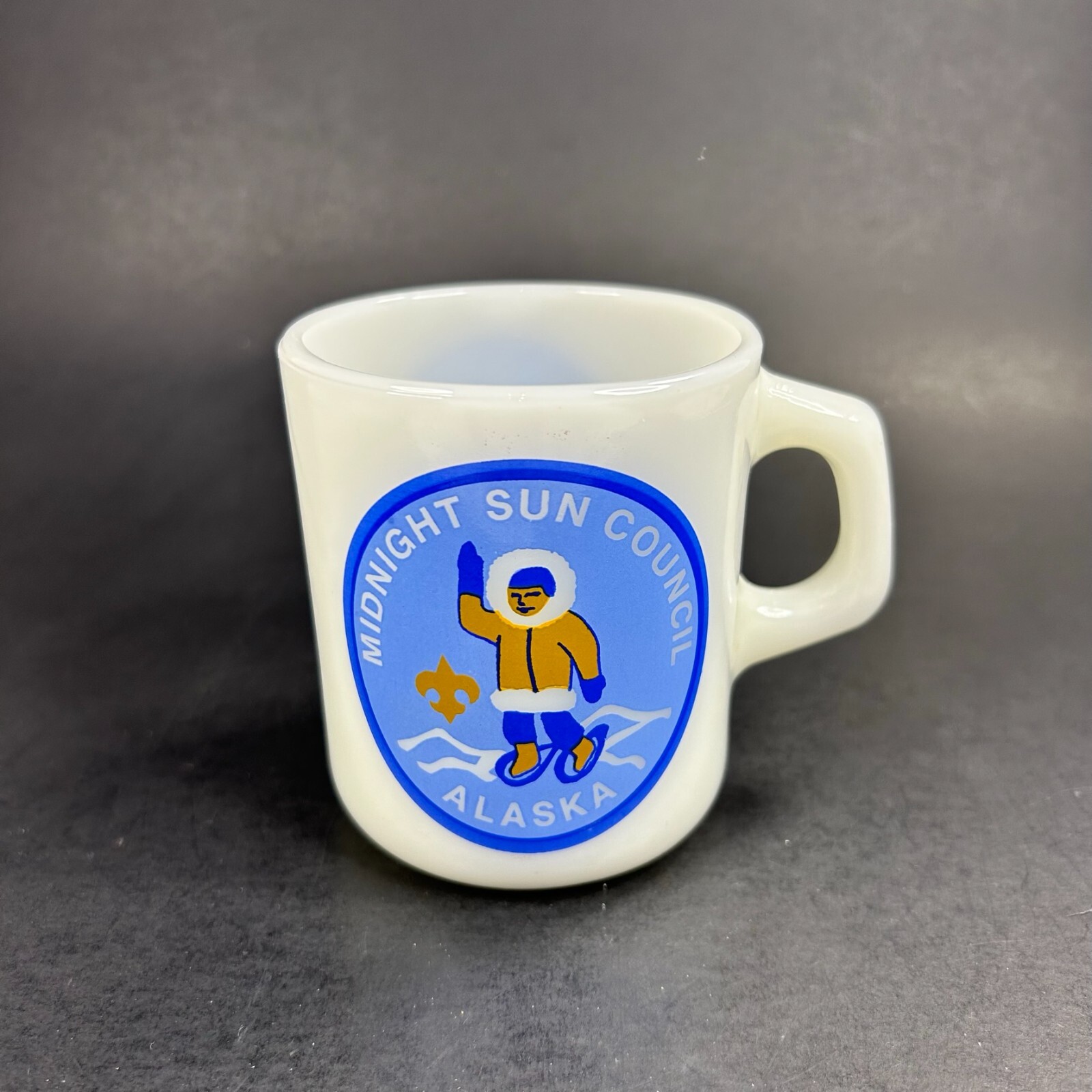Galaxy Milk Glass Coffee Mug Alaska Eskimo Midnight Sun USA Made | eBay