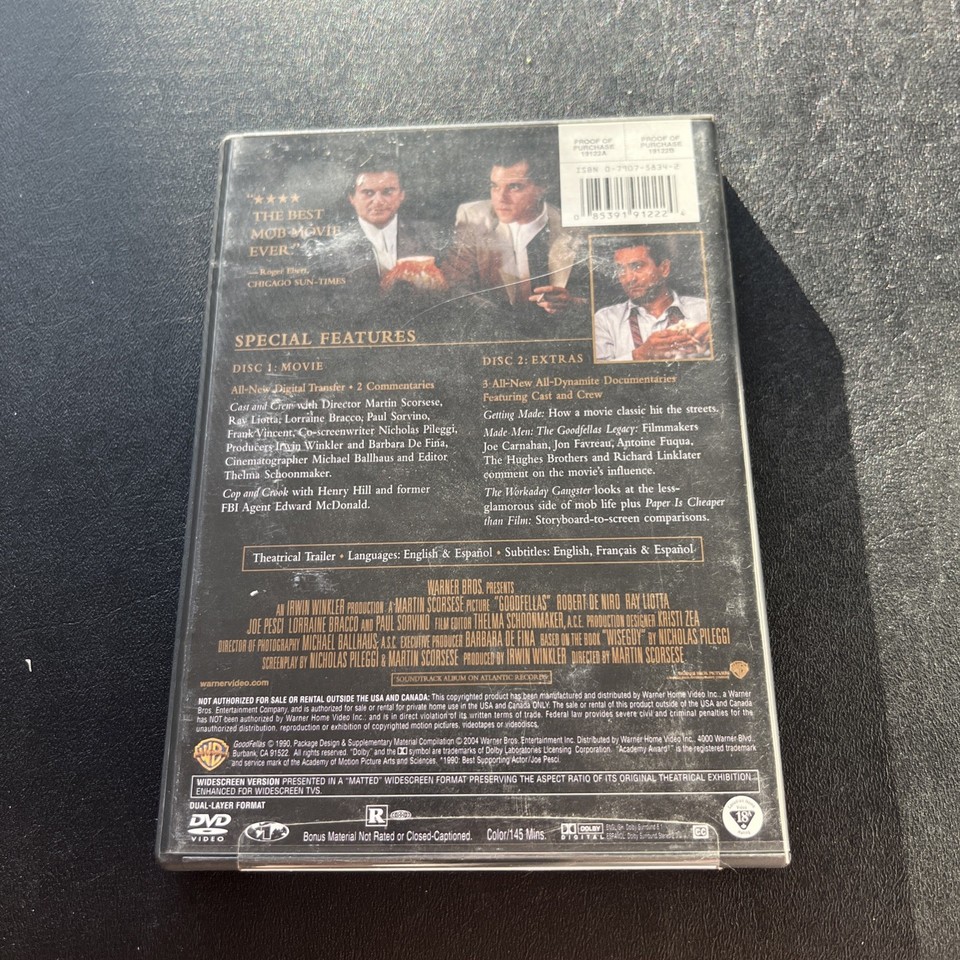 Goodfellas (DVD, 2004, 2-Disc Set, Special Edition) 85391912224| eBay