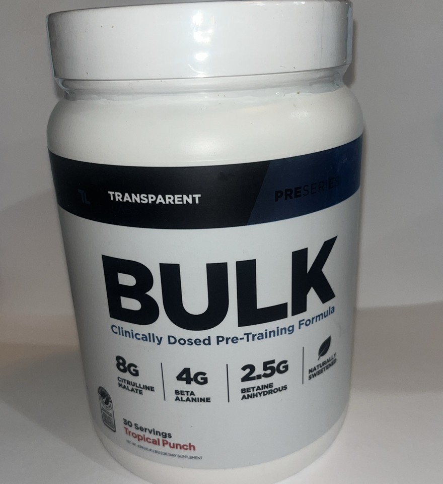 Transparent Labs Bulk Pre-Workout Supp. - Tropical Punch (1.55 Lbs ...