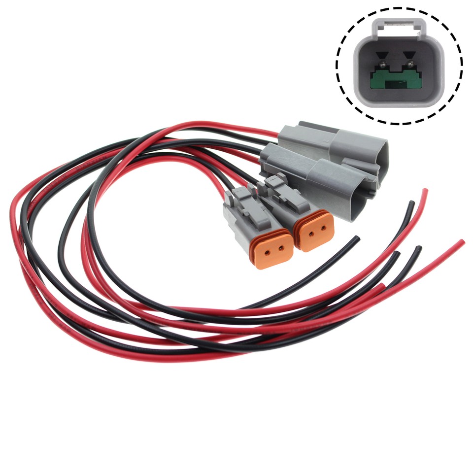 2 x Deutsch DT 2-Pin Pigtail Kit, 14AWG Pure Copper GPT Wire Connector ...