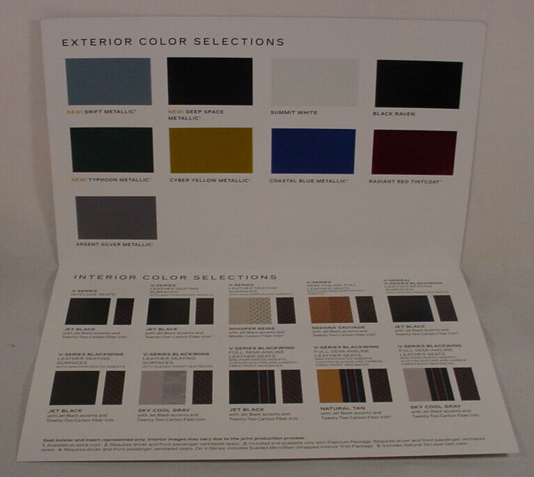 2025 CADILLAC CT5-V PAINT COLOR CHIP BROCHURE - ORIGINAL | eBay