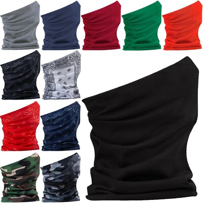 Adult Face Mask Cycling Plain Snood Motorbike Scarf Neck Tube Gaiter ...
