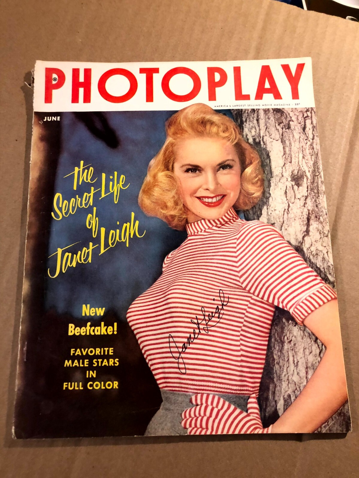 Janet Leigh Rare 2x Autographed 1954 Magazine Photoplay Janet Leigh On ...