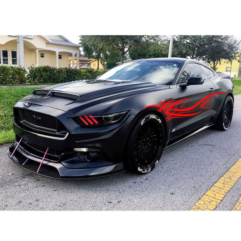 2x 7.8Ft Red Streamline Graphics Decal Stickers Car Body Side Skirt ...