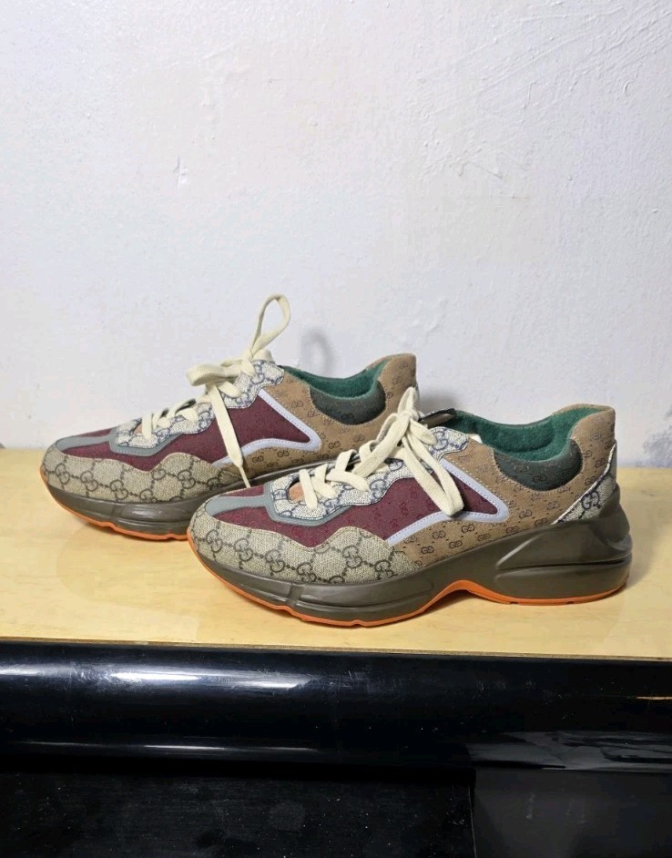 Authentic Gucci Rhyton Brick Red Sneaker - Size Gucci 9.5 Luxurious And ...