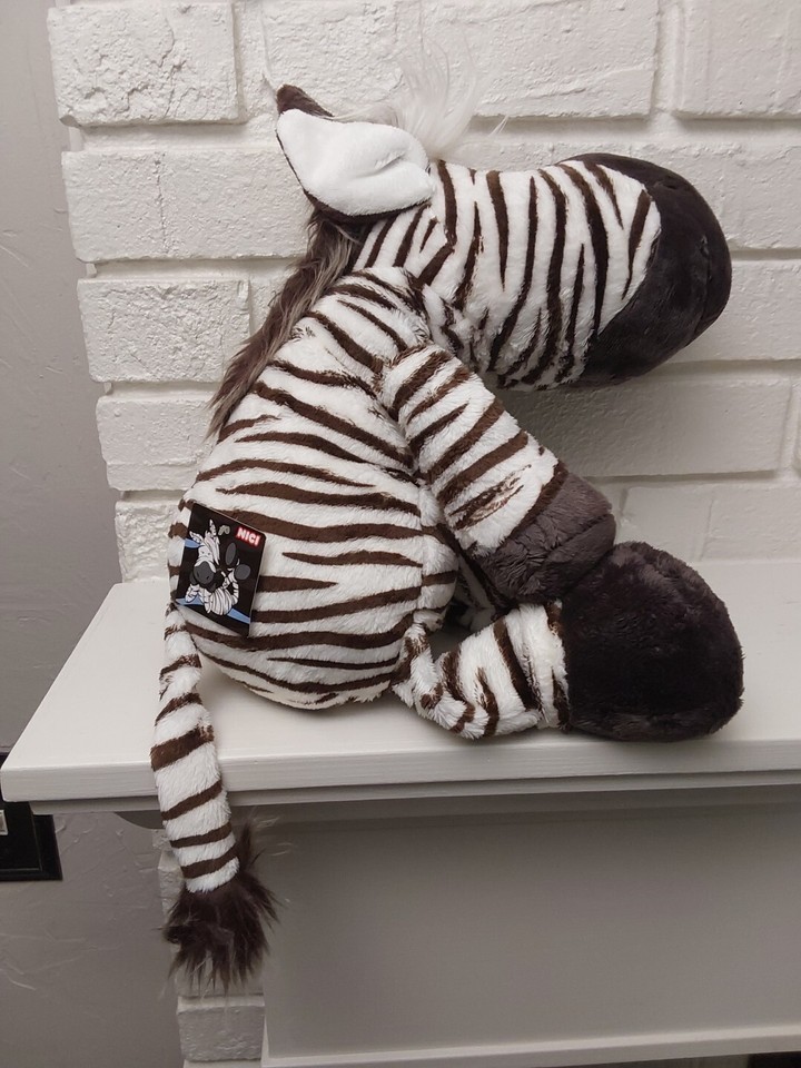 Nici USA Wild Friends Zebra Classic Plush Doll Black White 50cm 19.5 ...