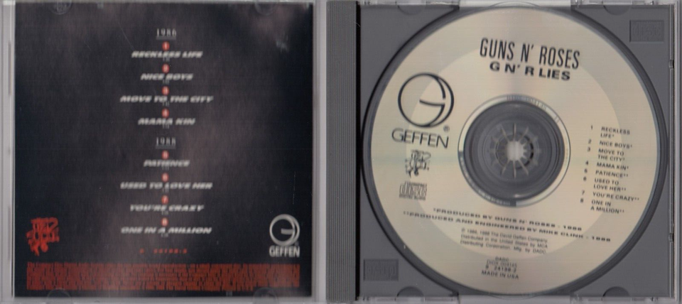 Guns N’ Roses - G N’R Lies 1986-1988 (CD, 1988, Geffen Records) | eBay