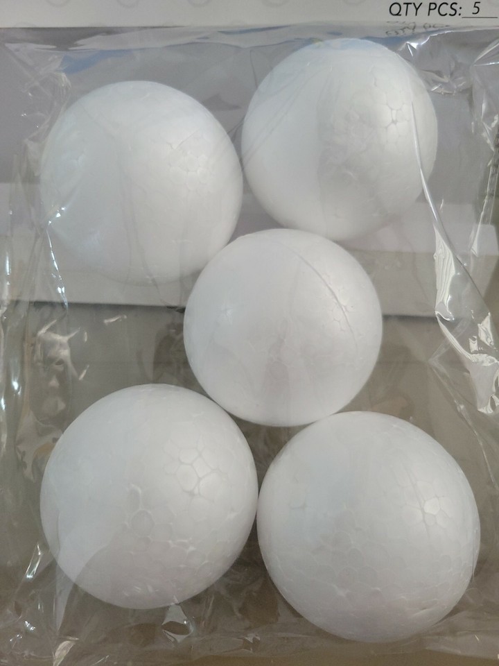 Avanti Polystyrene Balls 3 in 5 Pieces Round White Styro Foam Sphere ...